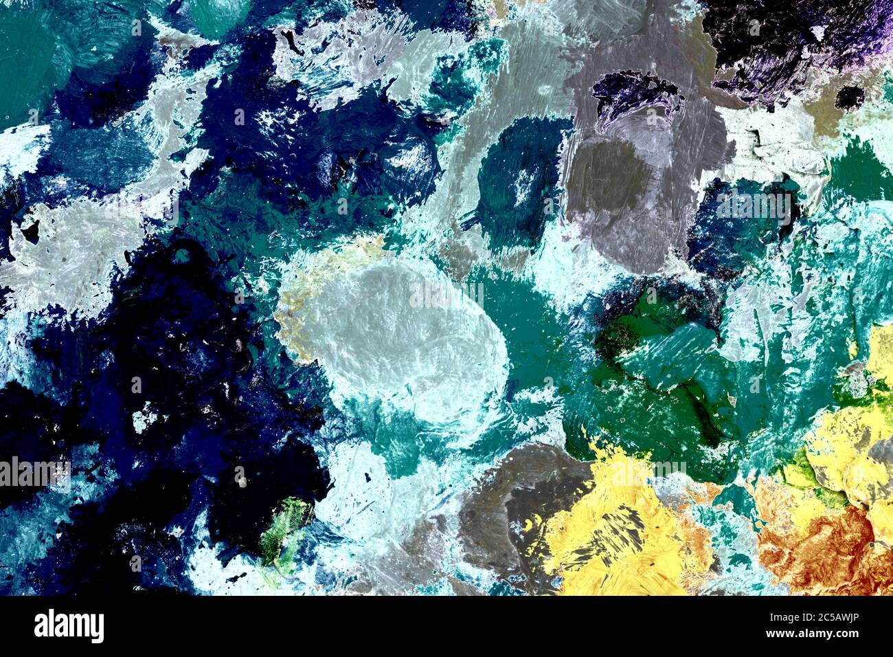 multicoloured abstract texture effect background of an artist palette ...
