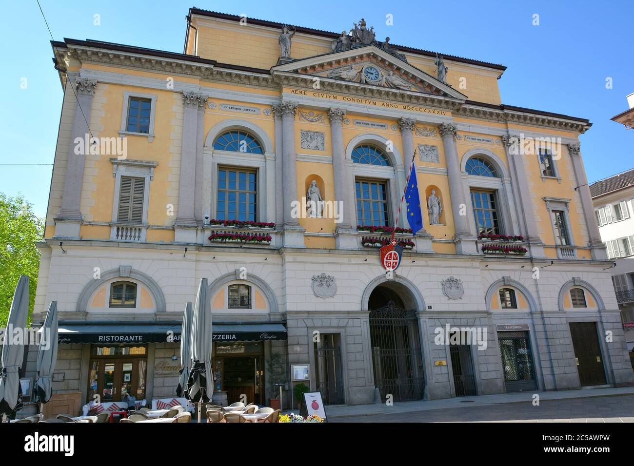 City Hall, Palazzo Civico, Lugano, Switzerland, Schweiz, Suisse, Svájc ...