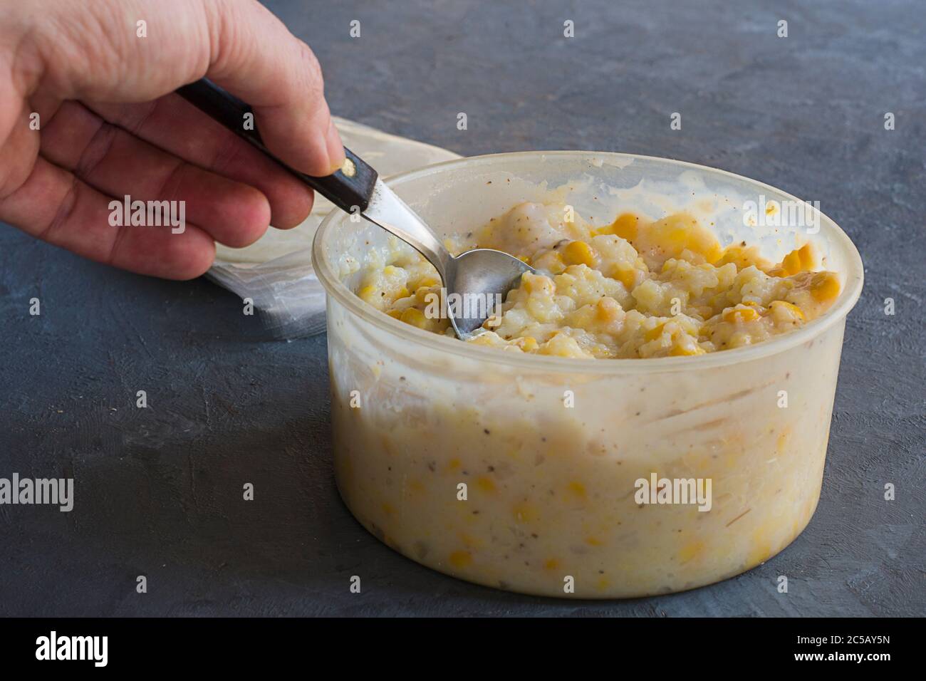 cream corn. filling for Empanadas . Tradictional Argentinian food Stock ...