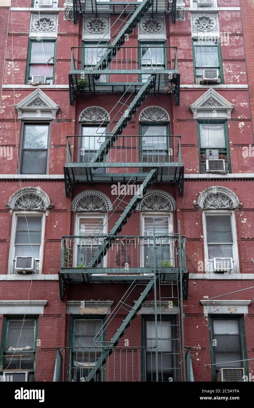 Wrought Iron fire escapes in New York Stock Photo - Alamy