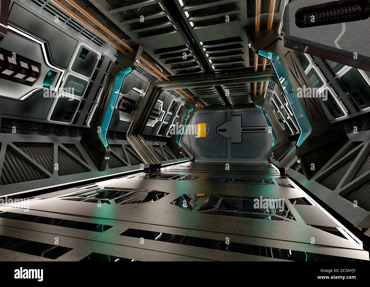 high tech corridor, 3d illustration Stock Photo - Alamy