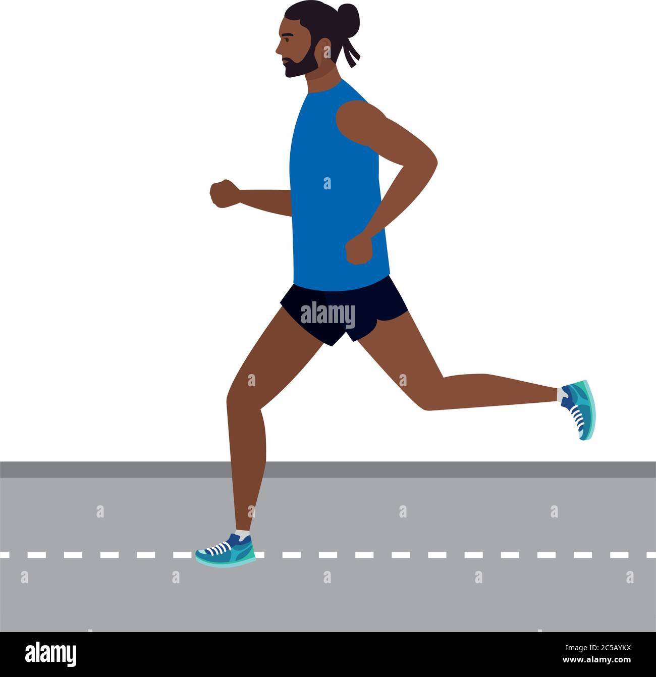 Person running in road Cut Out Stock Images & Pictures - Alamy