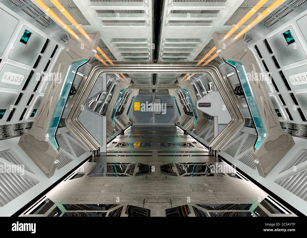 high tech corridor, 3d illustration Stock Photo - Alamy