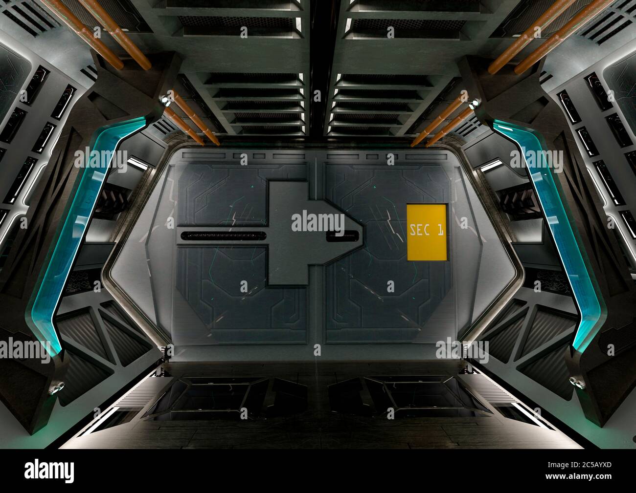 high tech corridor, 3d illustration Stock Photo - Alamy