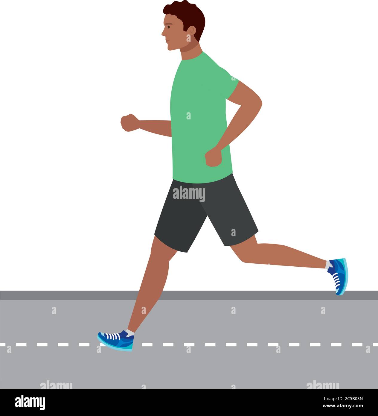 Person running in road Cut Out Stock Images & Pictures - Alamy