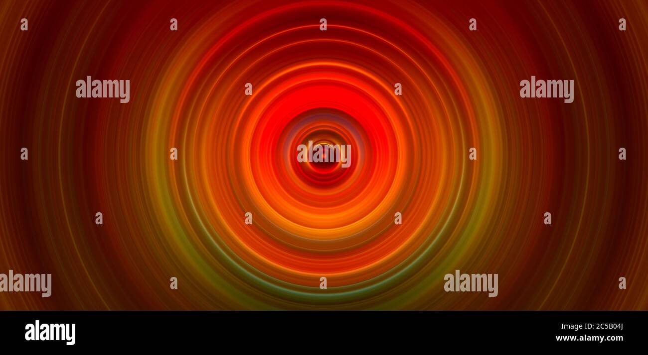 Red infernal glow. Concentric circles from center. Abstract background ...