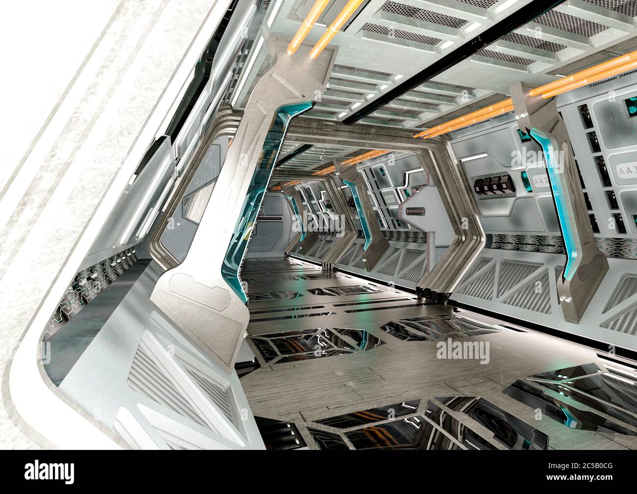 high tech corridor, 3d illustration Stock Photo - Alamy