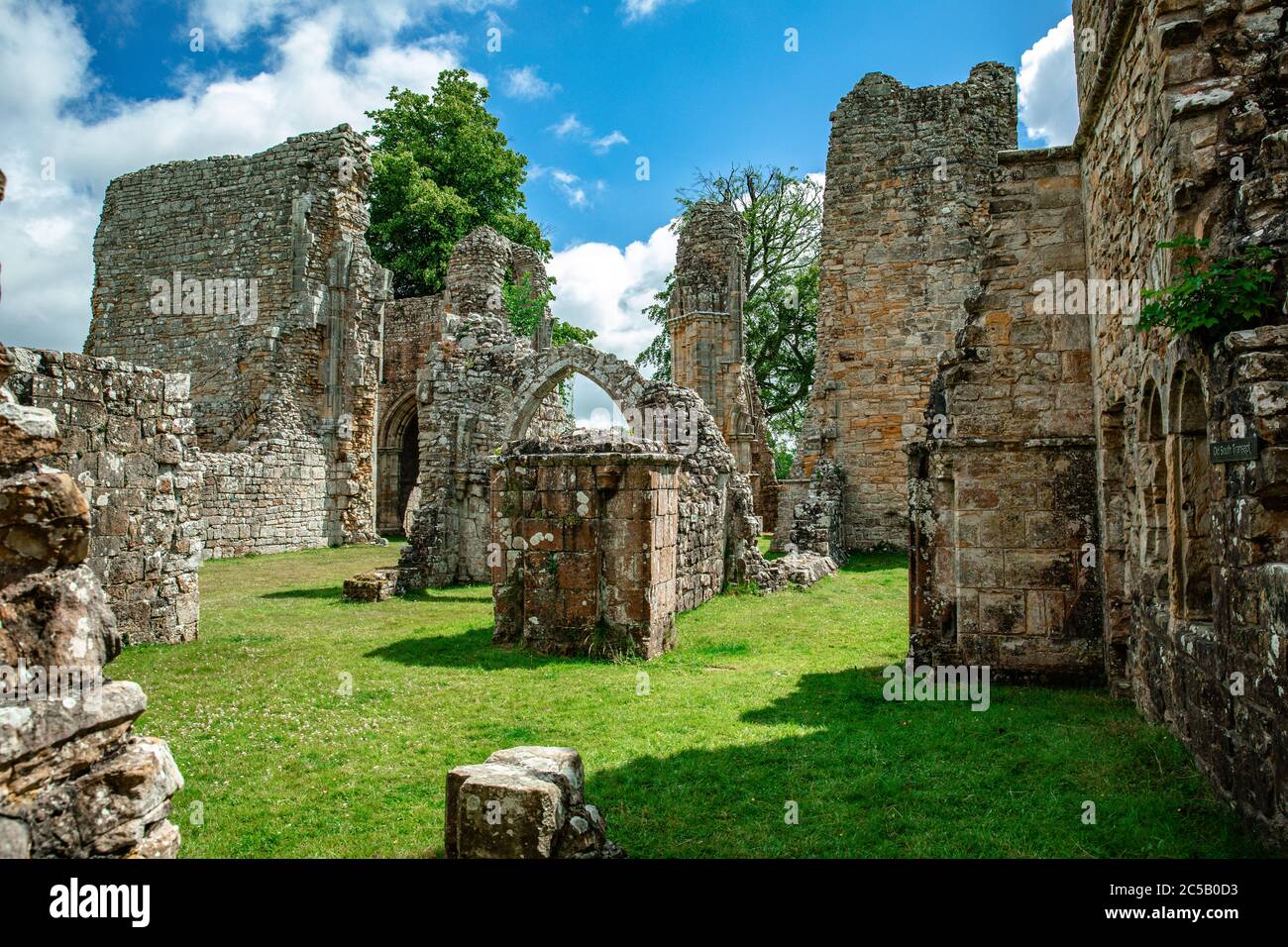 Ruins of Bayham Abbey, East Sussex, England, UK - church, chapter house ...