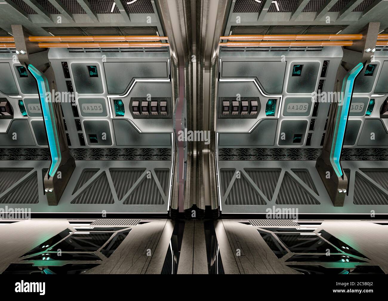 high tech corridor, 3d illustration Stock Photo - Alamy