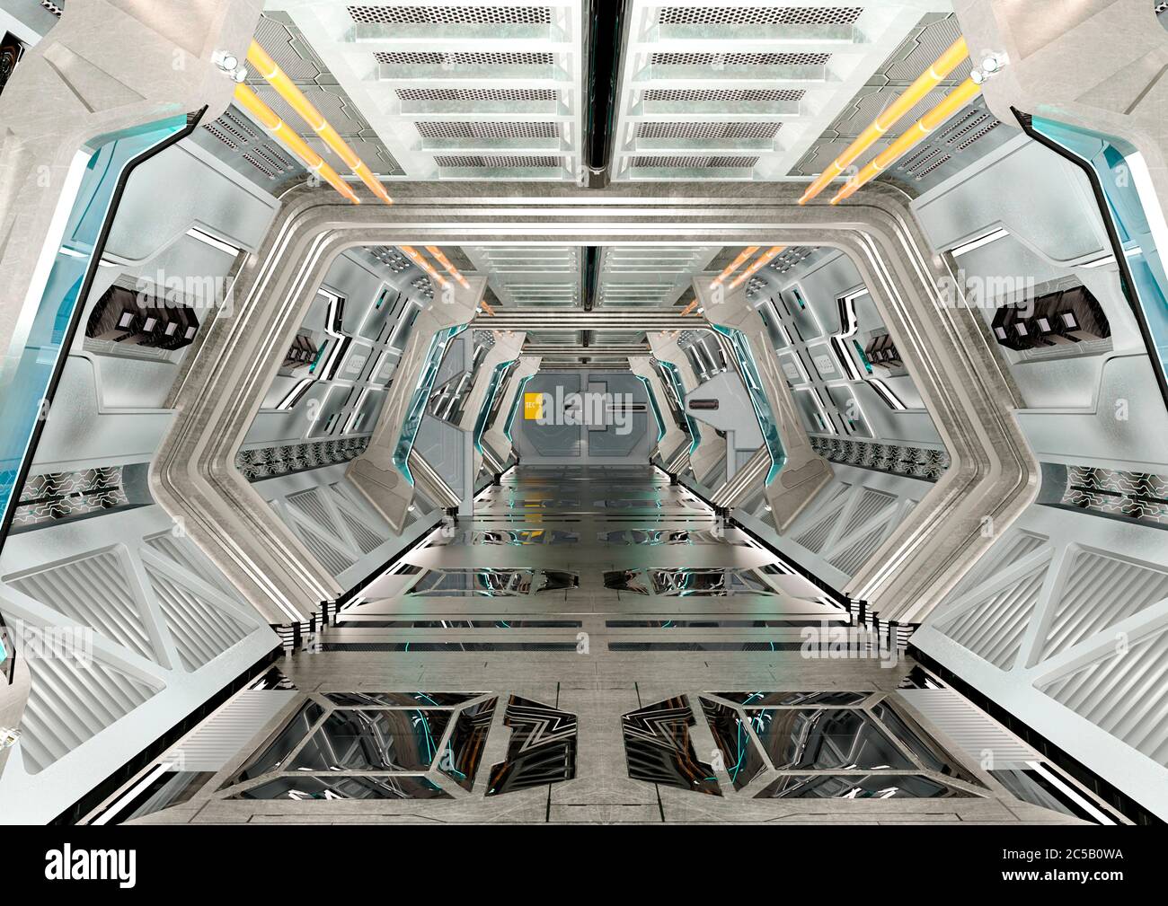 high tech corridor, 3d illustration Stock Photo - Alamy