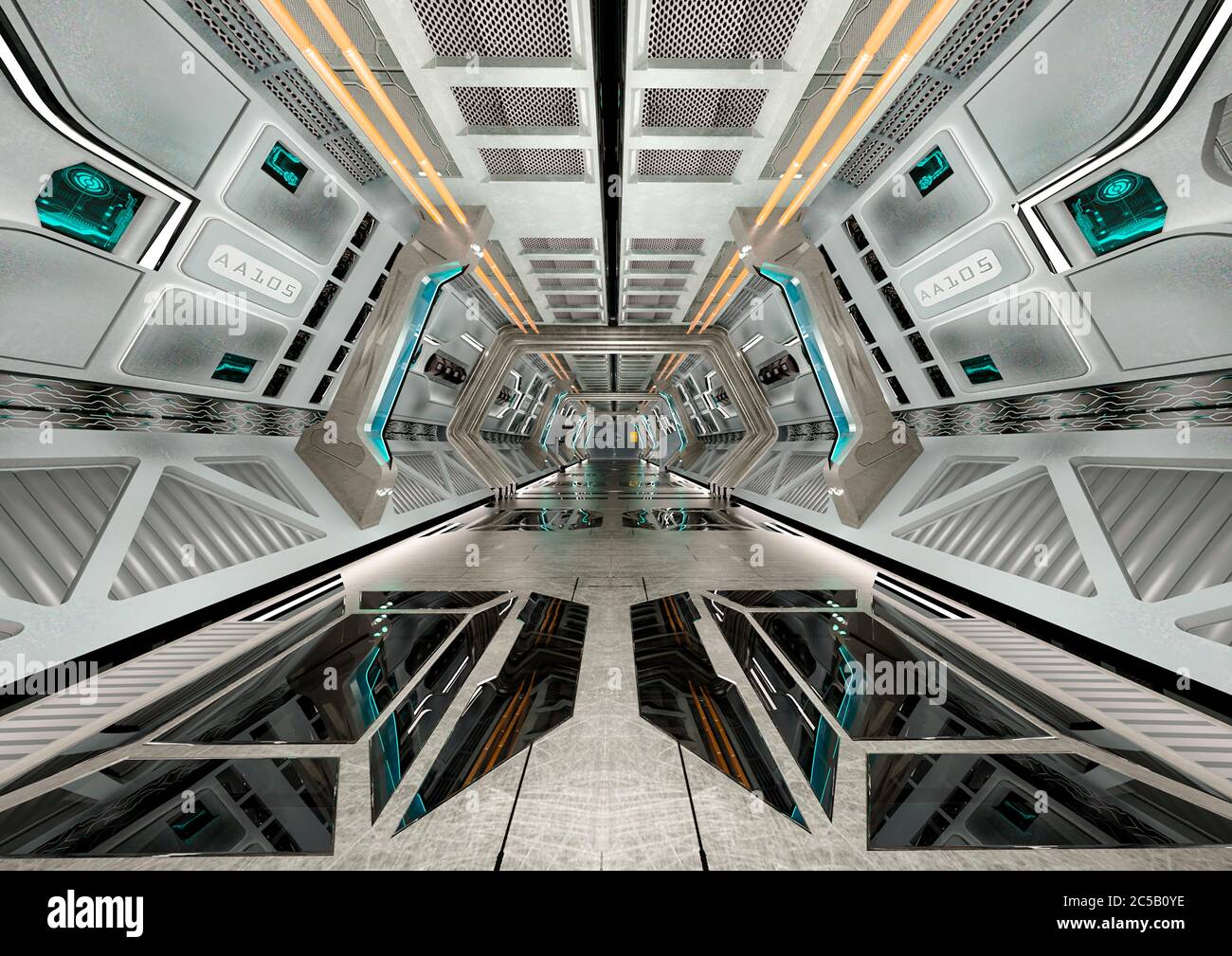 high tech corridor, 3d illustration Stock Photo - Alamy