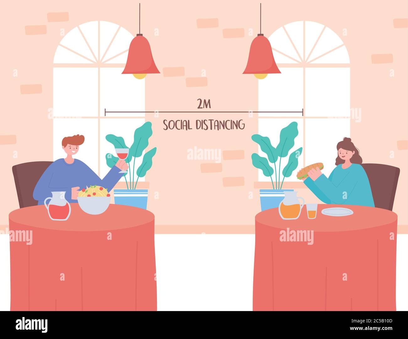 restaurant social distancing, new normal lifestyle physical in eating ...