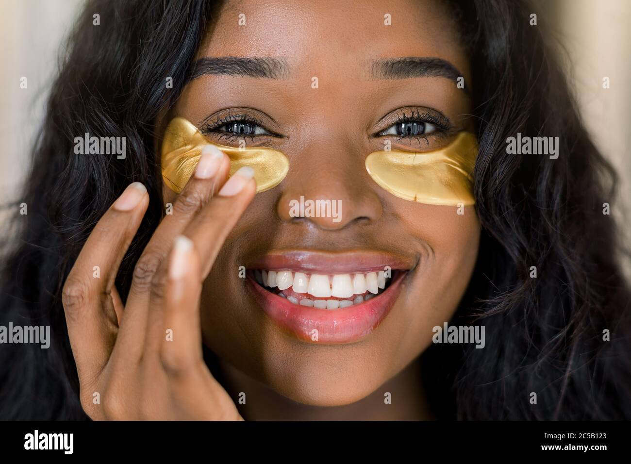 Anti aging, skin care, cosmetology concept. Close up beauty portrait of ...