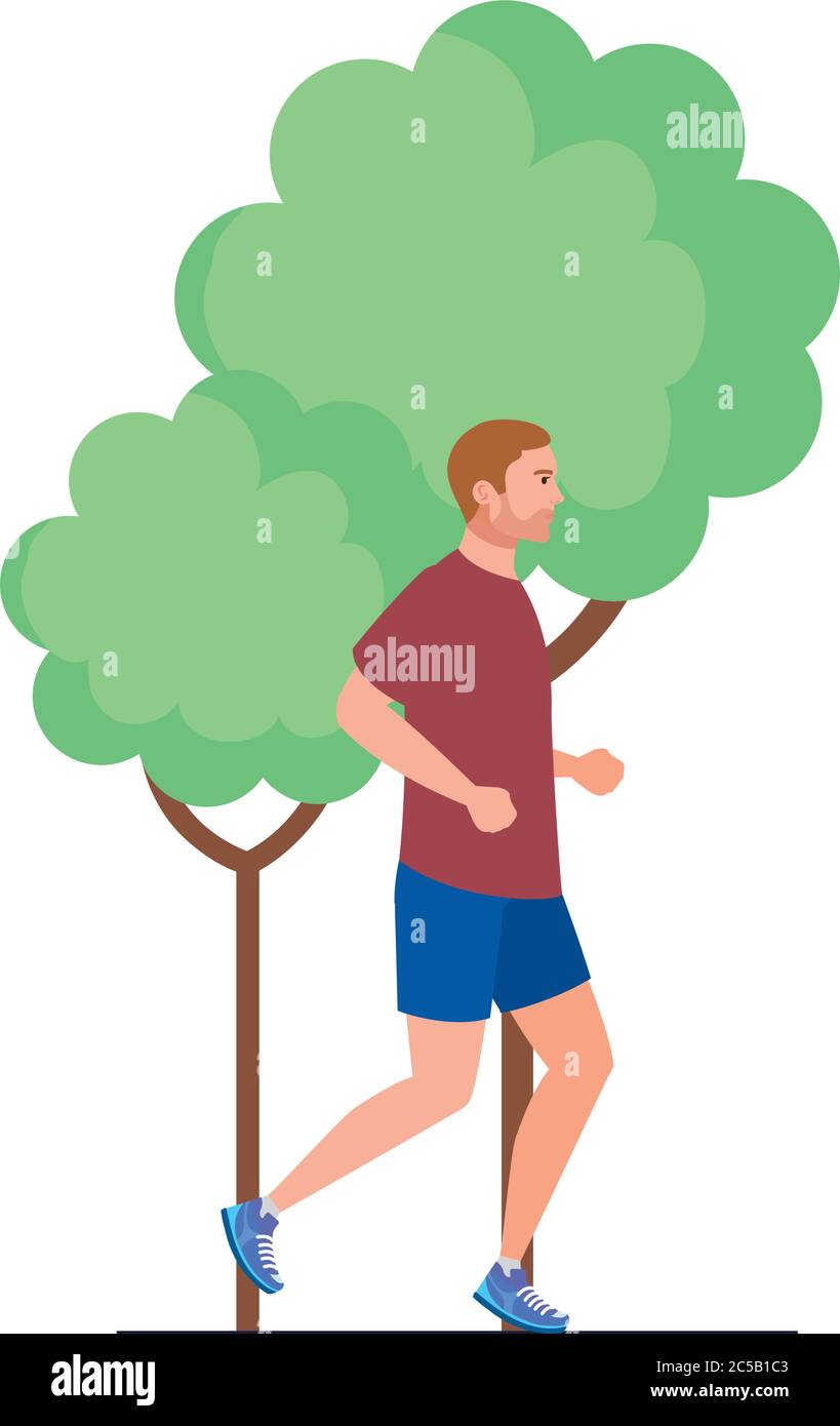 Man runner on track in Stock Vector Images - Alamy