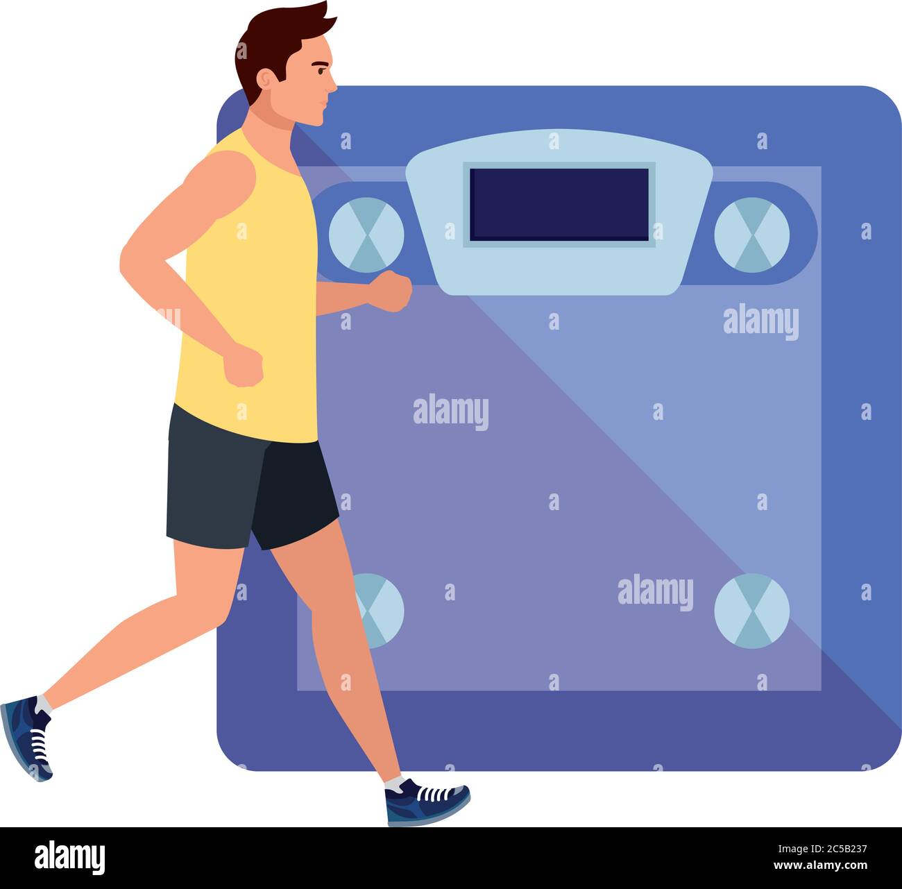 Man weighing scale not woman Stock Vector Images - Alamy