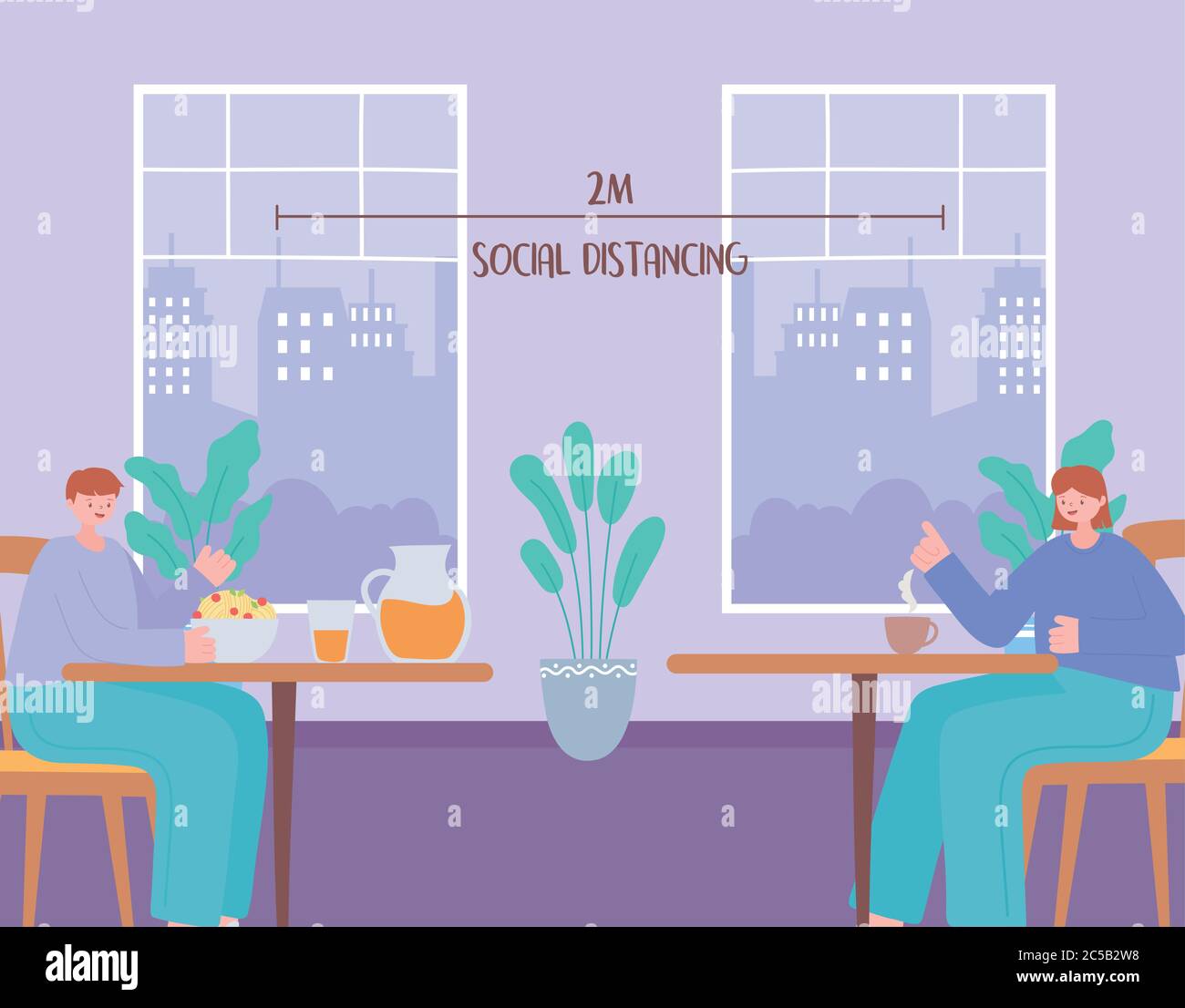 restaurant social distancing, keep a safe distance between the tables ...