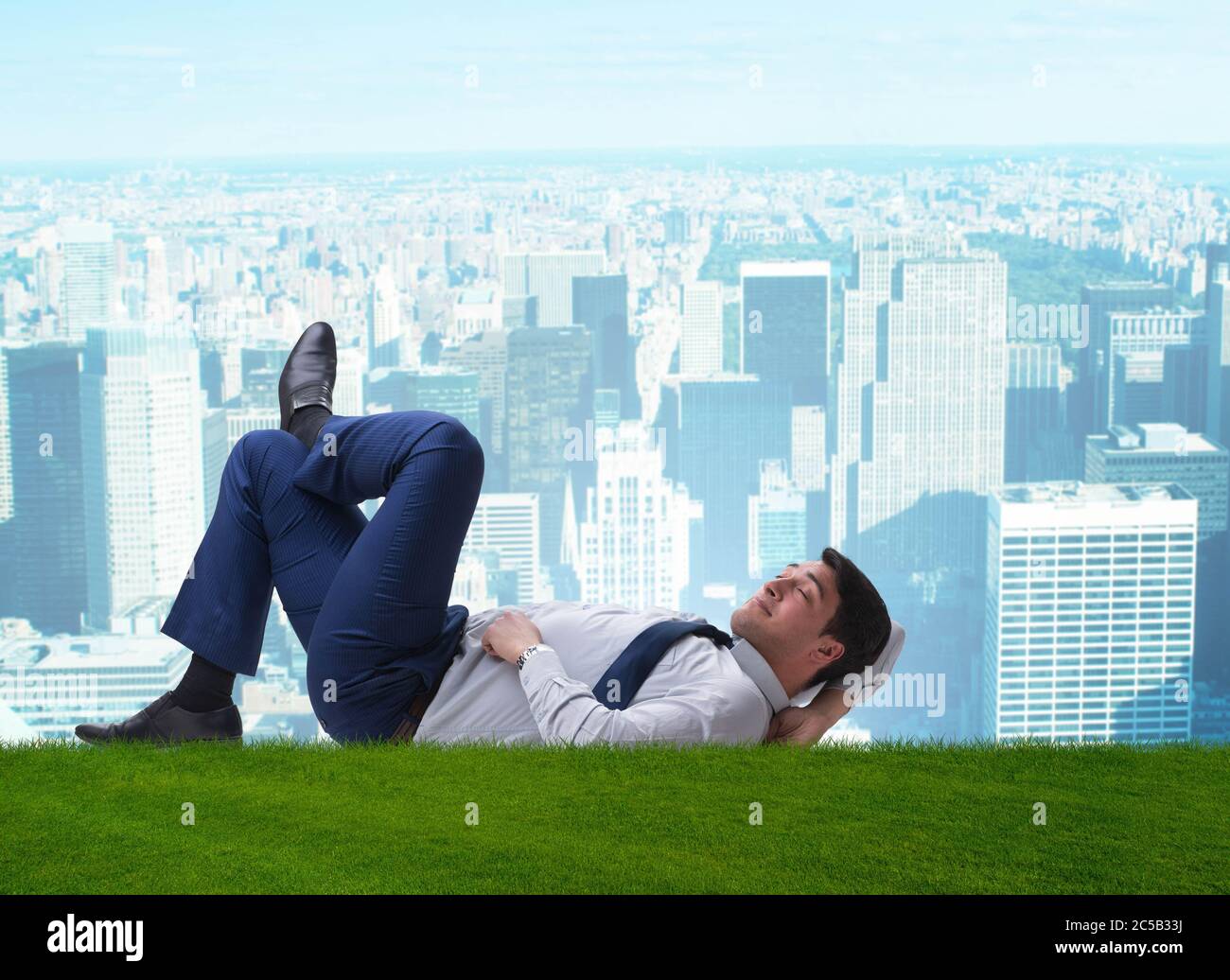 The businessman employee enjoying time off work Stock Photo - Alamy