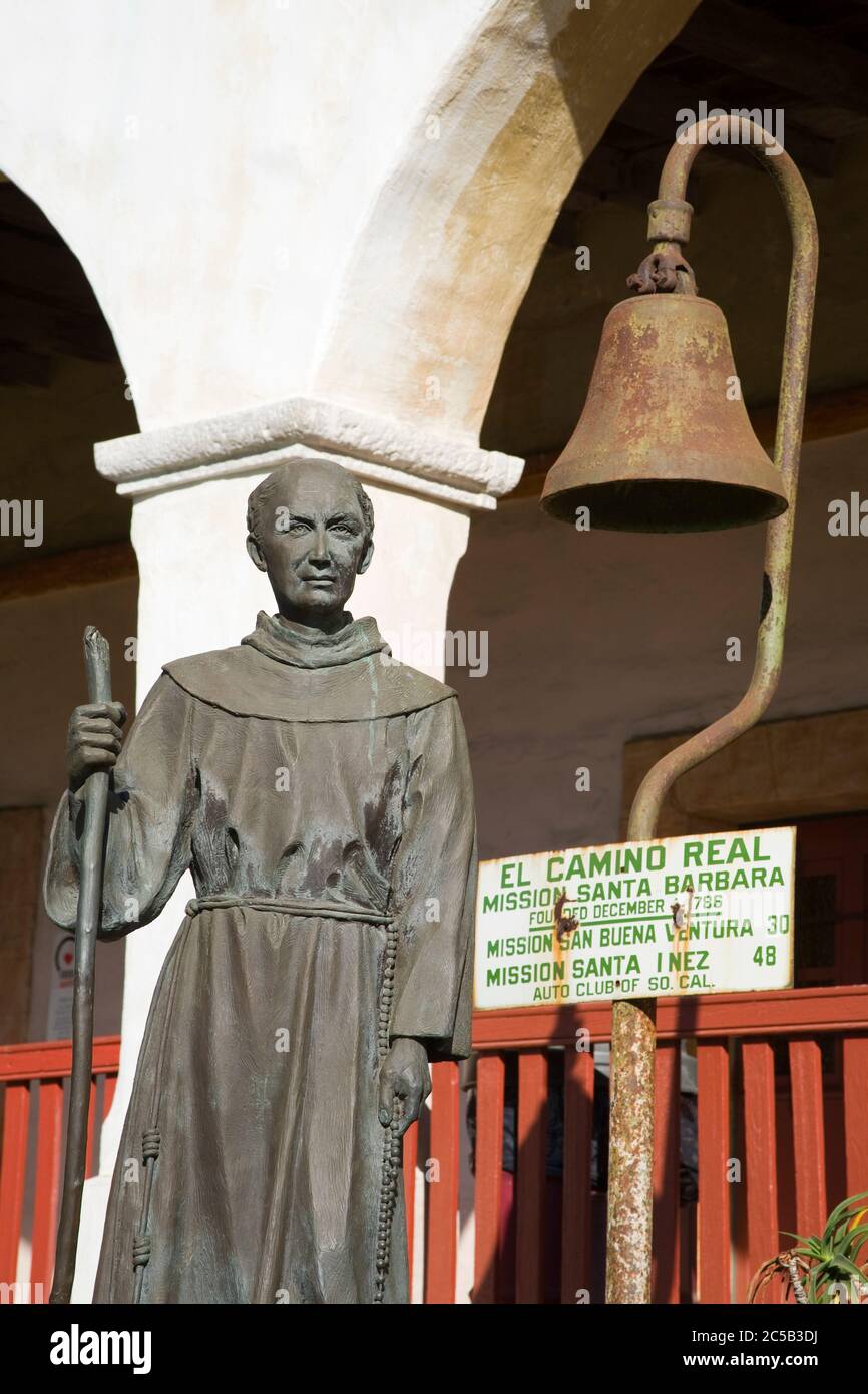 Father Junipero Serra Statue, Old Mission Santa Barbara, Santa Barbara ...