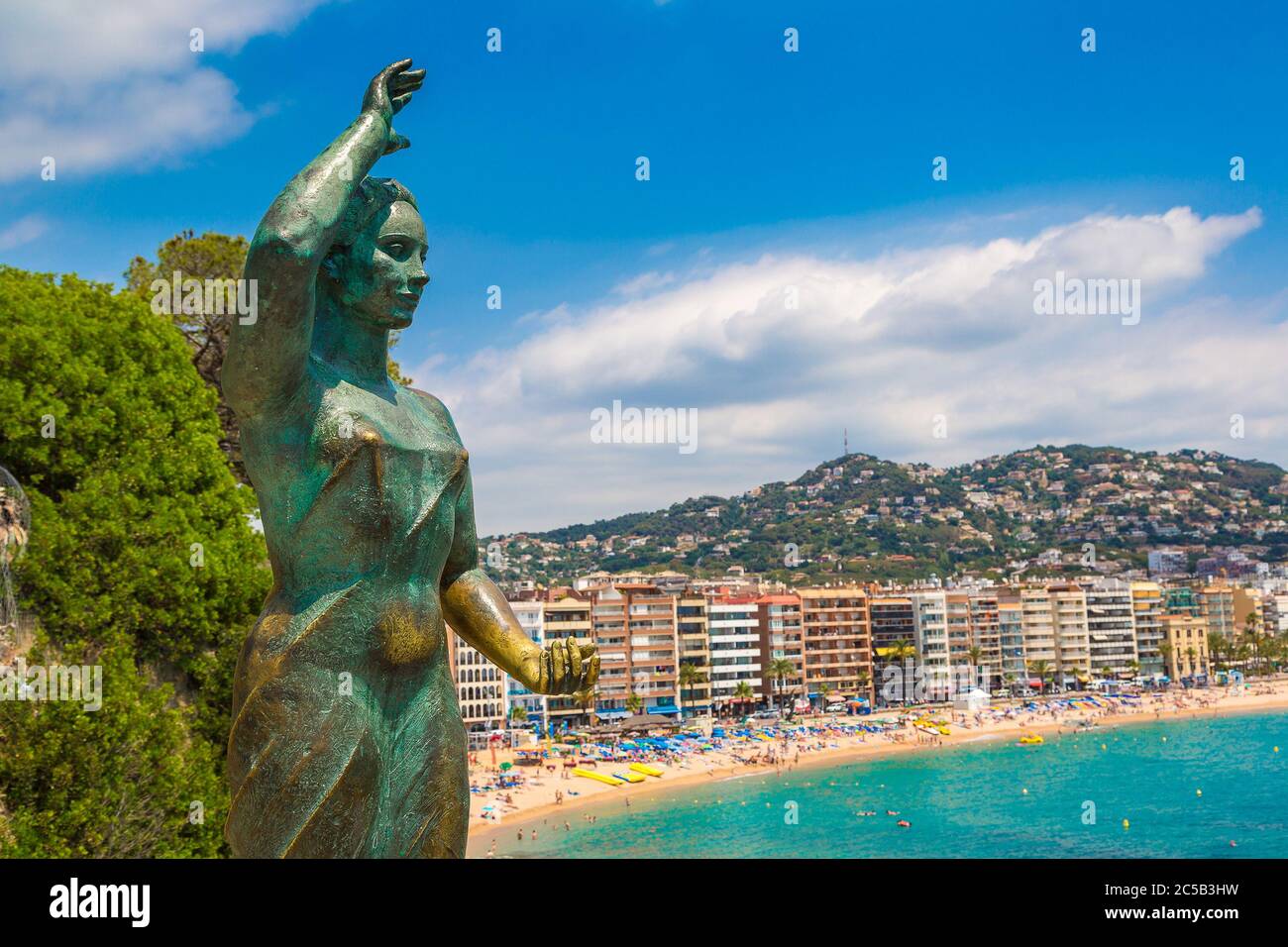 Dona Marinera monument to wife's sailor in Lloret de Mar in Costa Brava ...