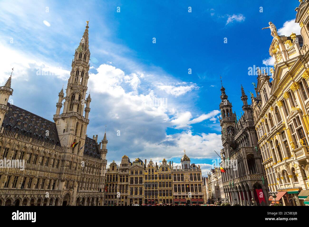 The Grand Place in Brussels in a beautiful summer day, Belgium Stock ...