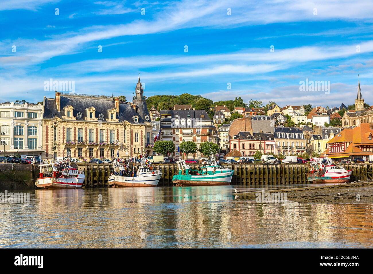 Trouville and Touques river in a beautiful summer day, France Stock ...