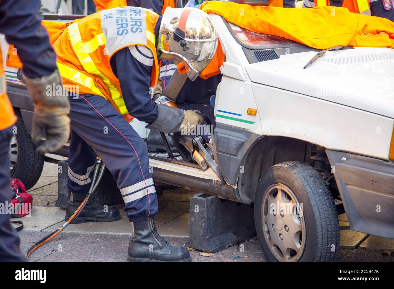 Firefighter rescue victim hi-res stock photography and images - Alamy