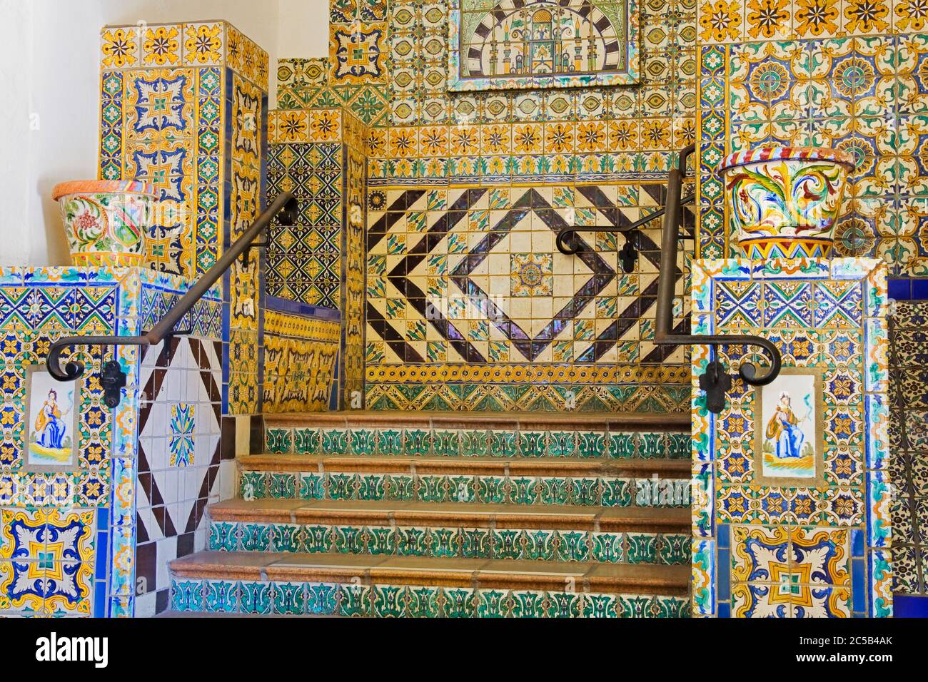 Clock Tower Stairs, Santa Barbara County Courthouse, Santa Barbara ...