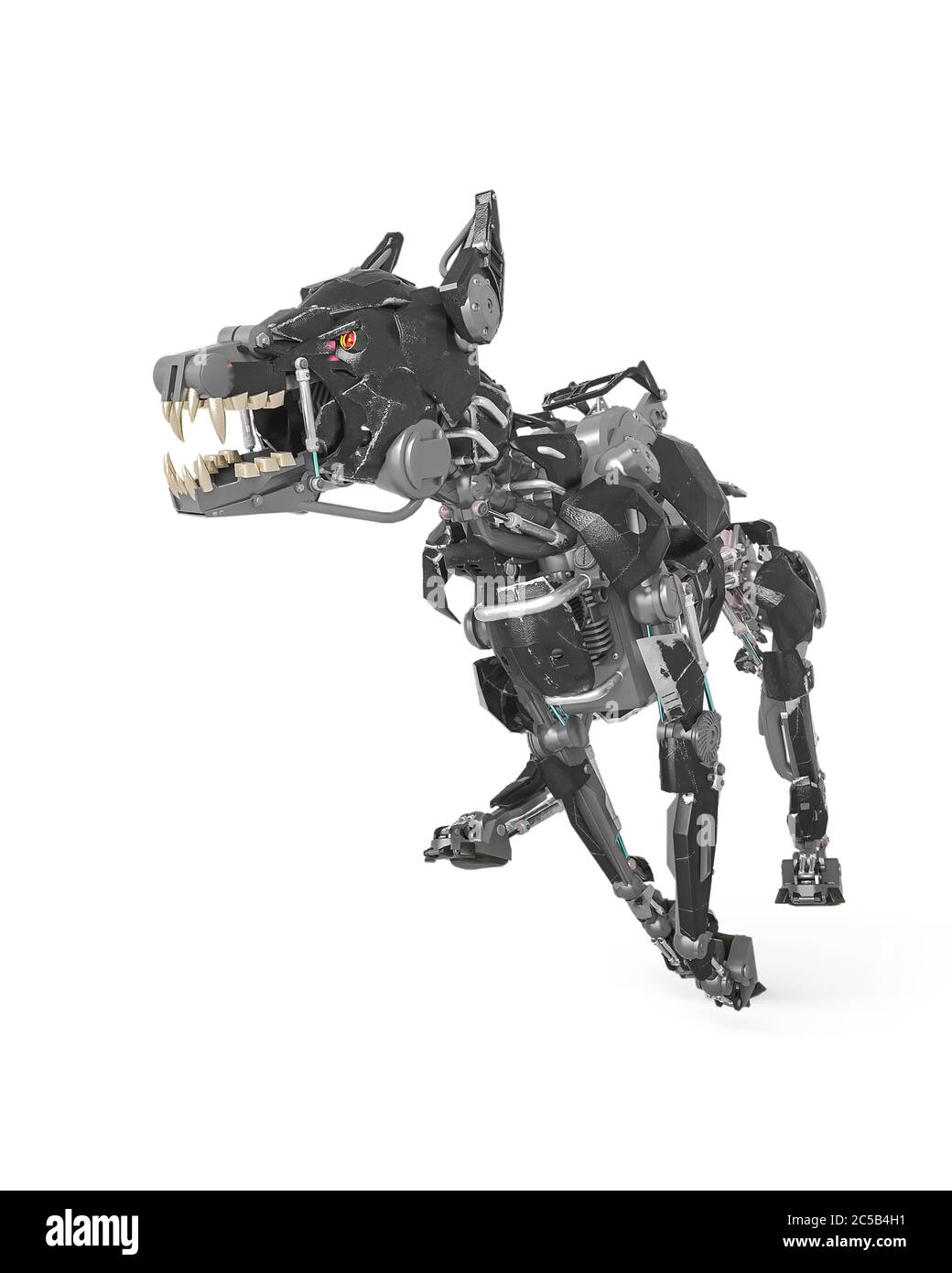 cyber security dog in action in white background, 3d illustration Stock ...