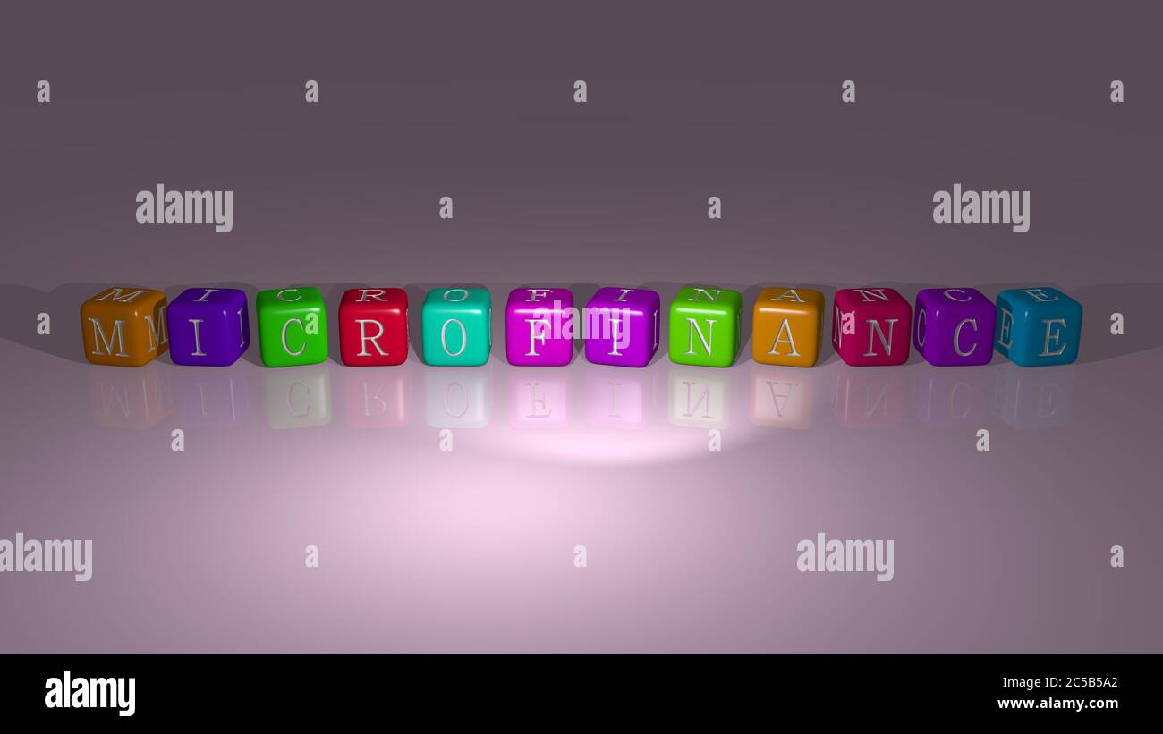 combination of Microfinance built by cubic letters from the top ...