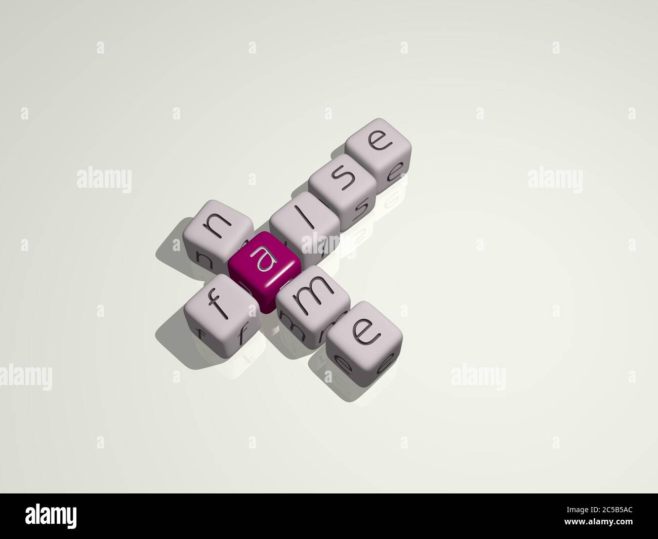 combination of false name built by cubic letters from the top ...