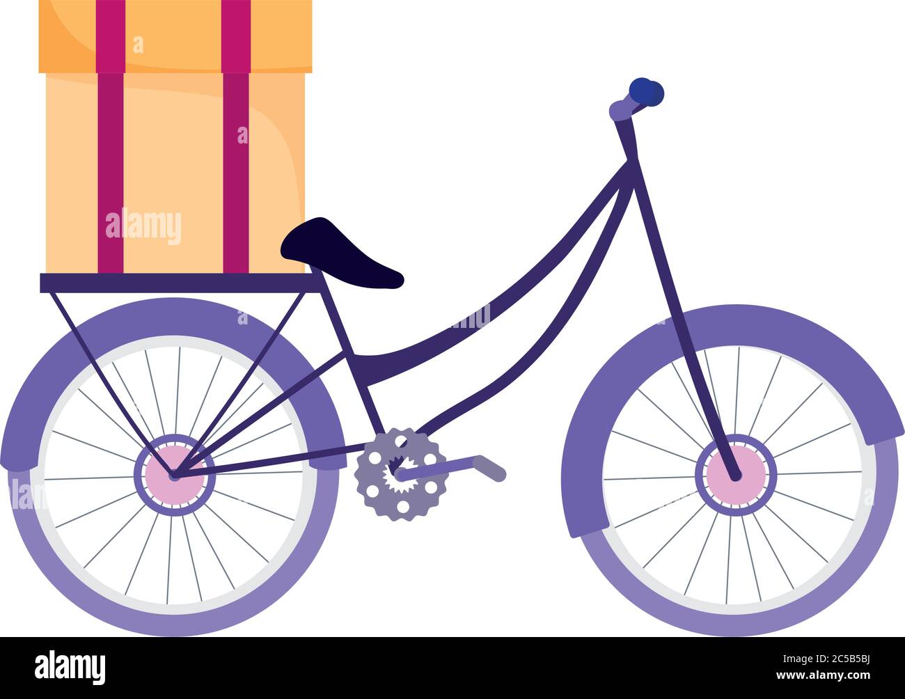 delivery bike with cardboard box transport isolated icon vector ...