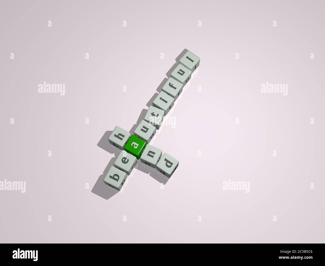 crosswords of BEAUTIFUL HAND arranged by cubic letters on a mirror ...