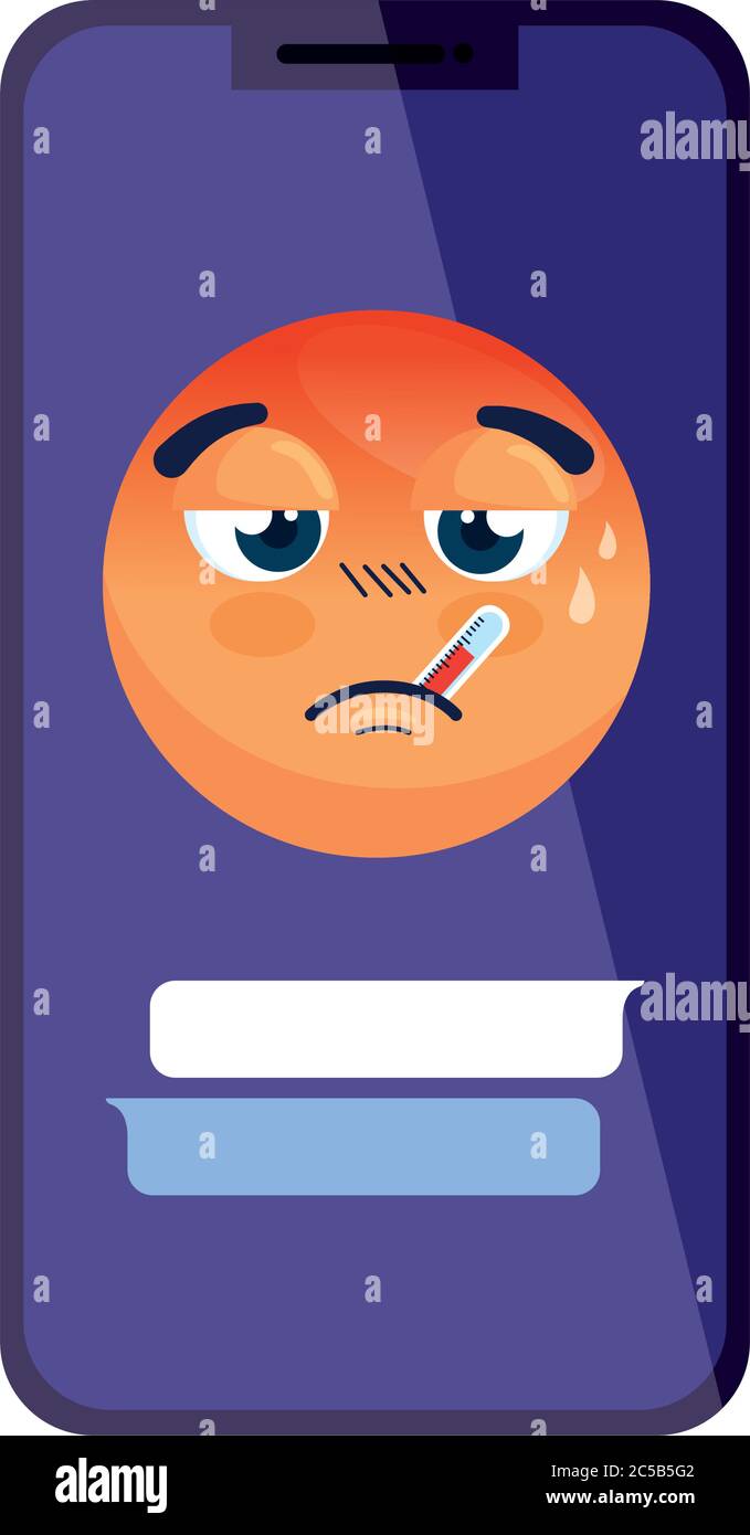 Face with thermometer emoji Cut Out Stock Images & Pictures - Alamy