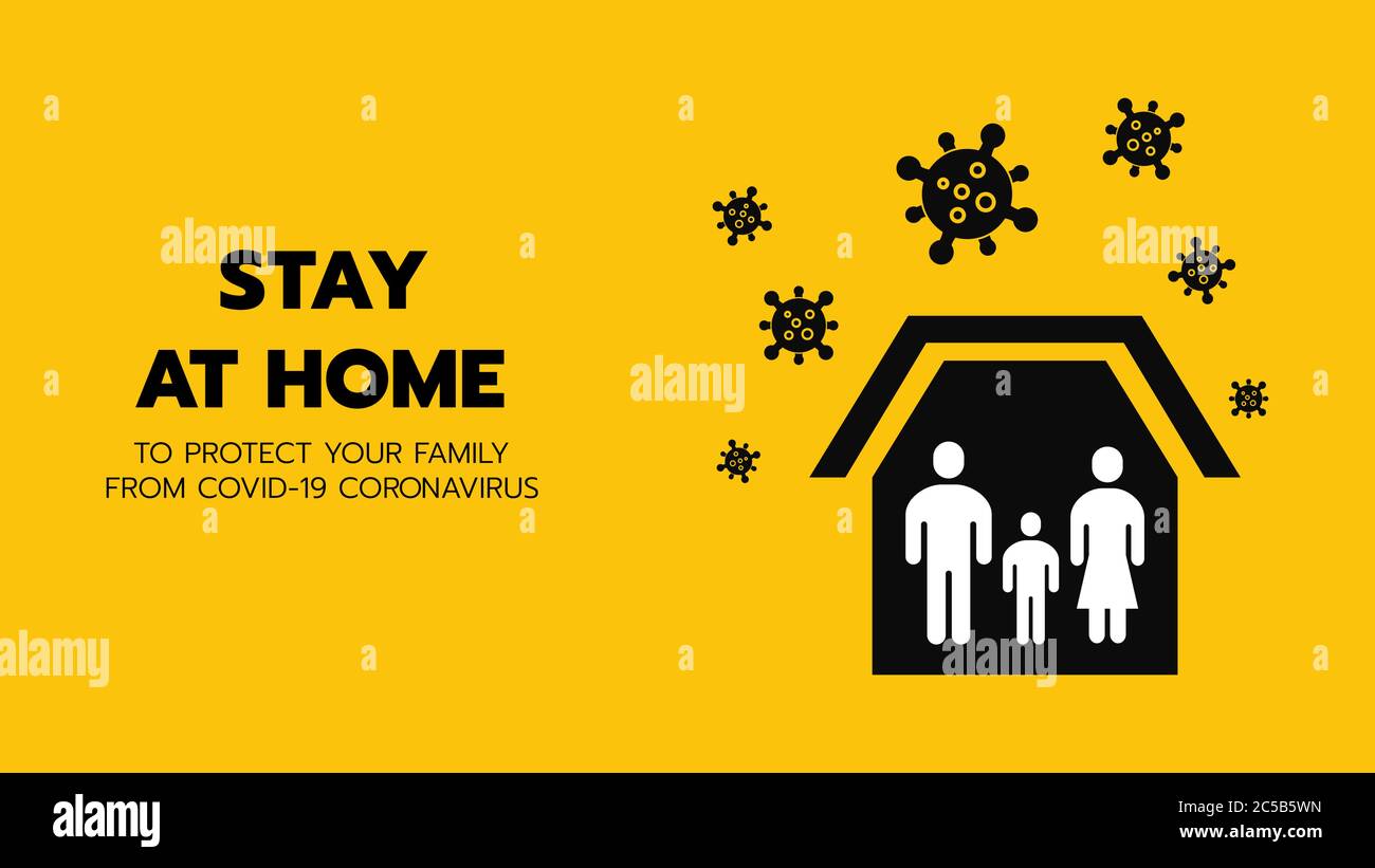 Vector of Shelter in Place or Family Stay at Home or Self Quarantine ...