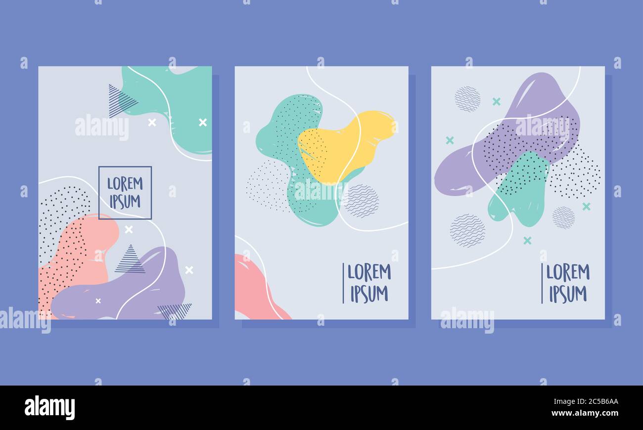 memphis style abstract decoration color stains brochure or covers ...