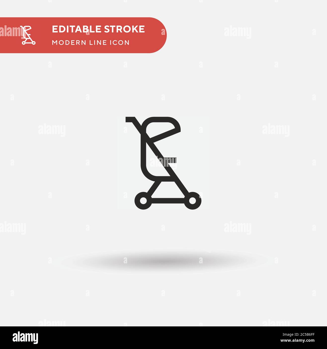 Pushchair Simple vector icon. Illustration symbol design template for ...