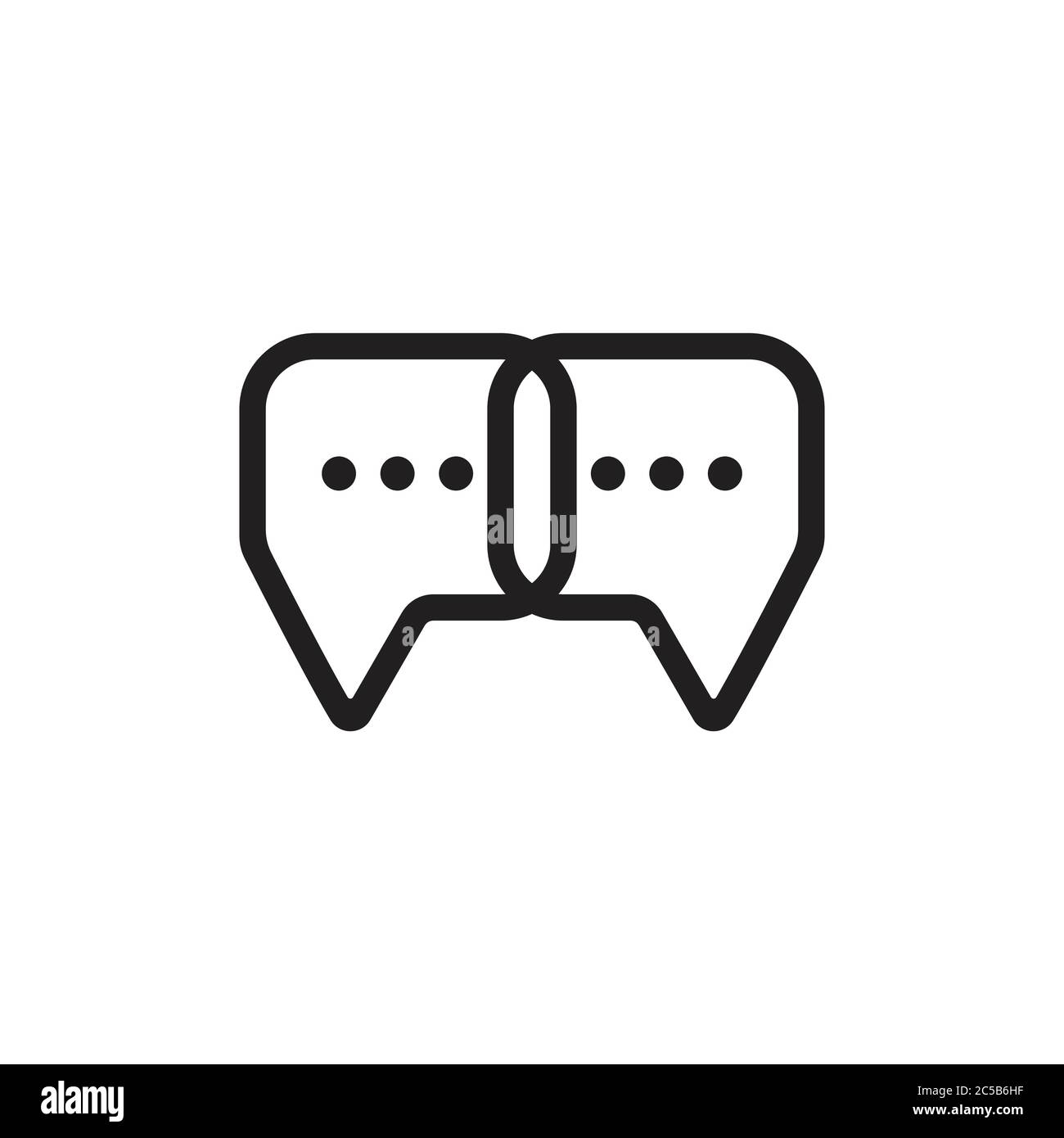 linked think talk bubble symbol vector Stock Vector Image & Art - Alamy