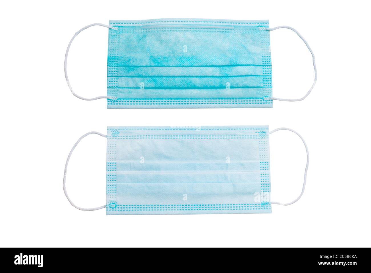 protective face mask font and back isolated on white background Stock ...