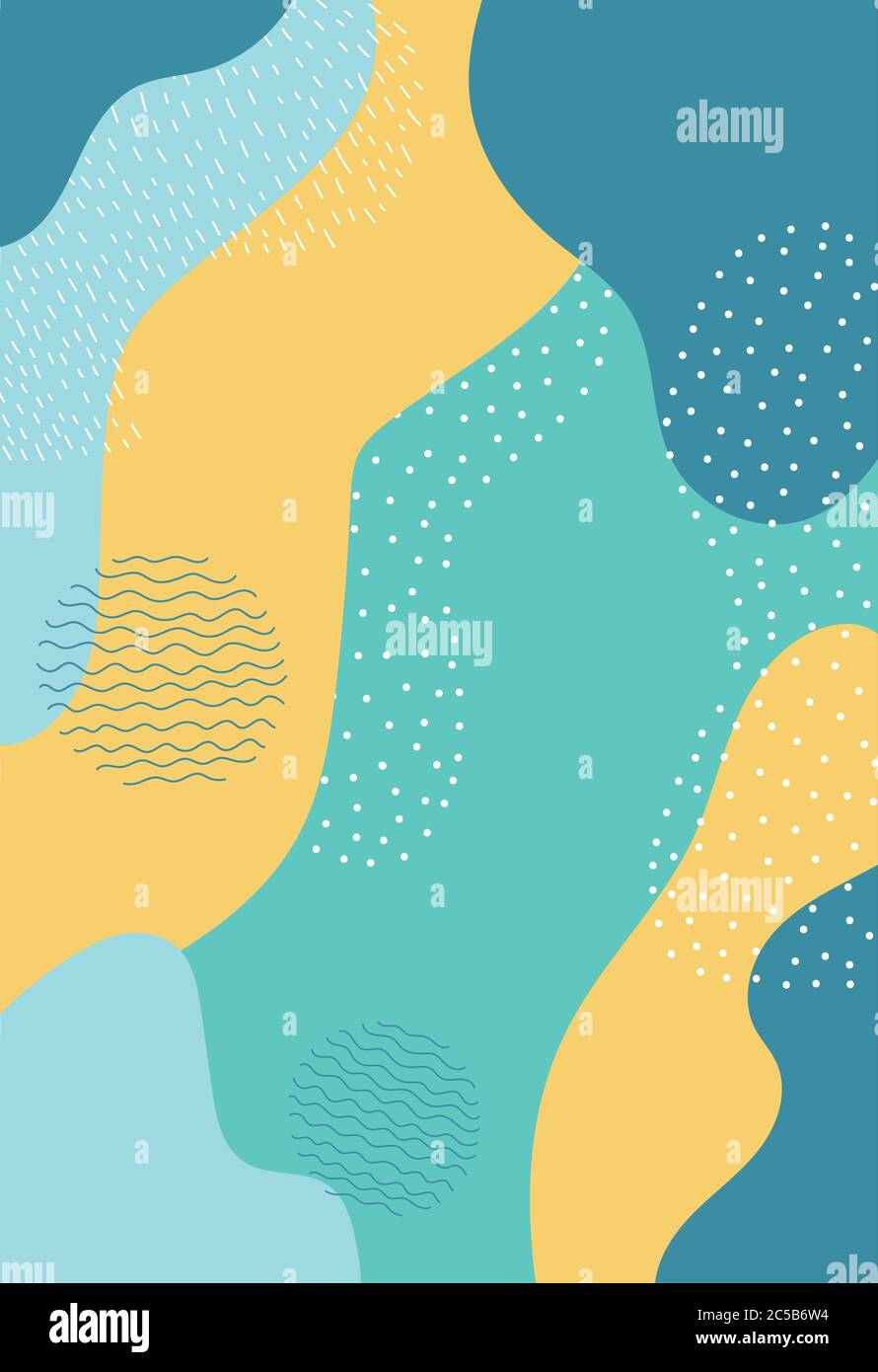 memphis style abstract decoration texture with spots poster vector ...