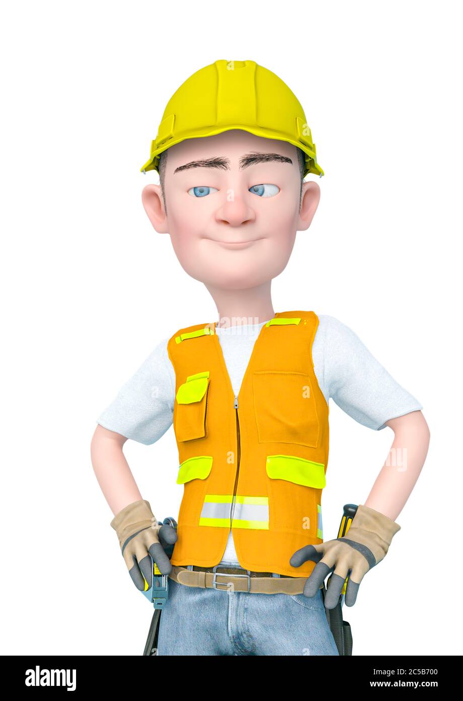 Cartoon carpenter construction guy hammer hi-res stock photography and ...