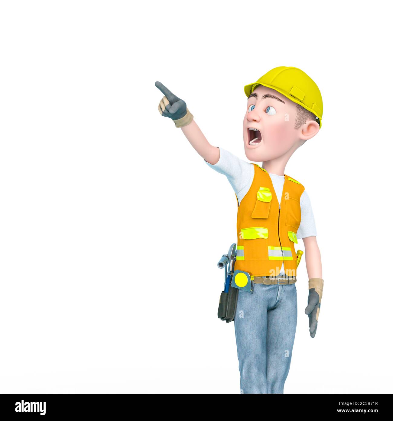 Cartoon carpenter construction guy hammer hi-res stock photography and ...