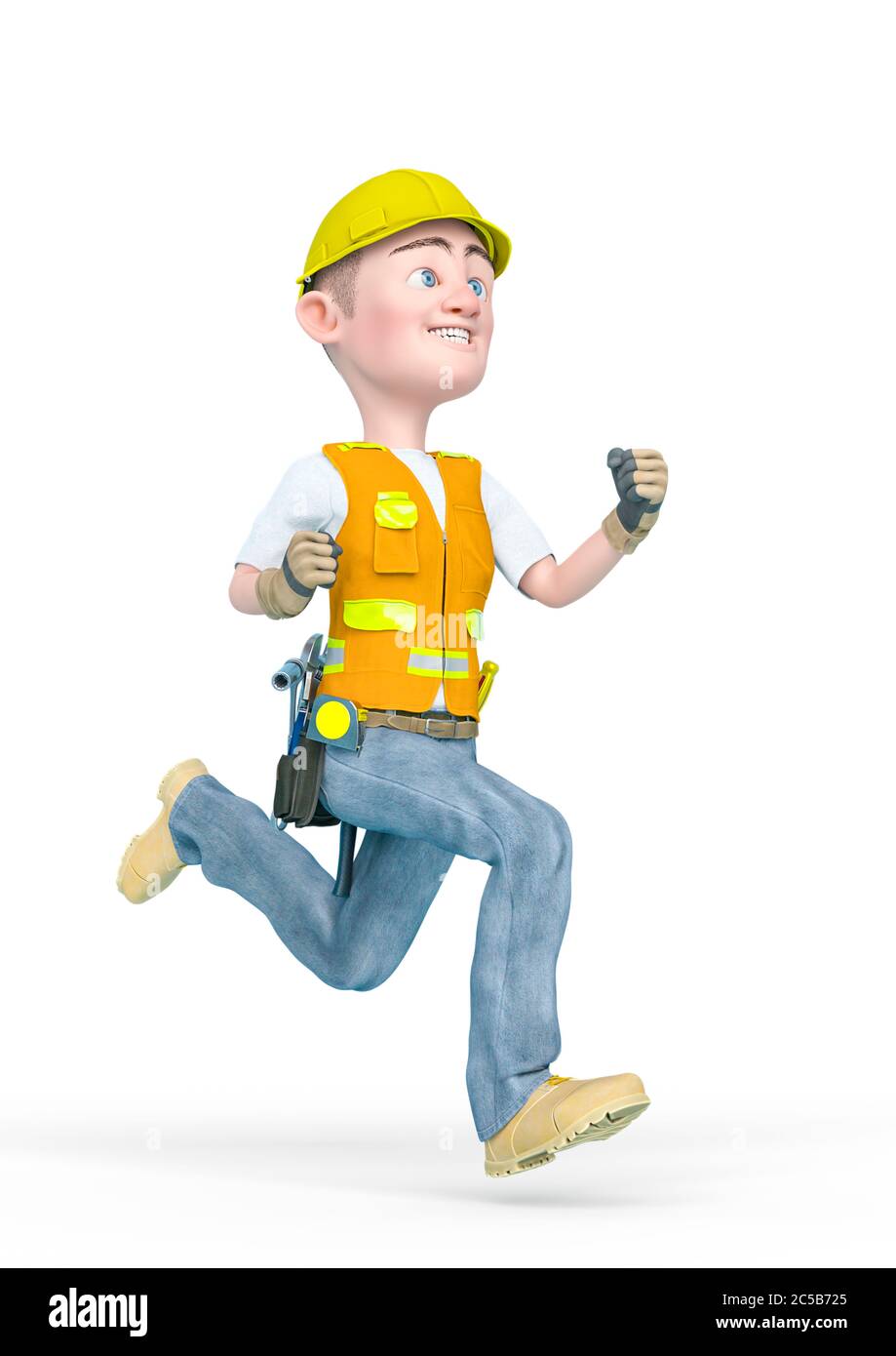 Cartoon carpenter construction guy hammer hi-res stock photography and ...