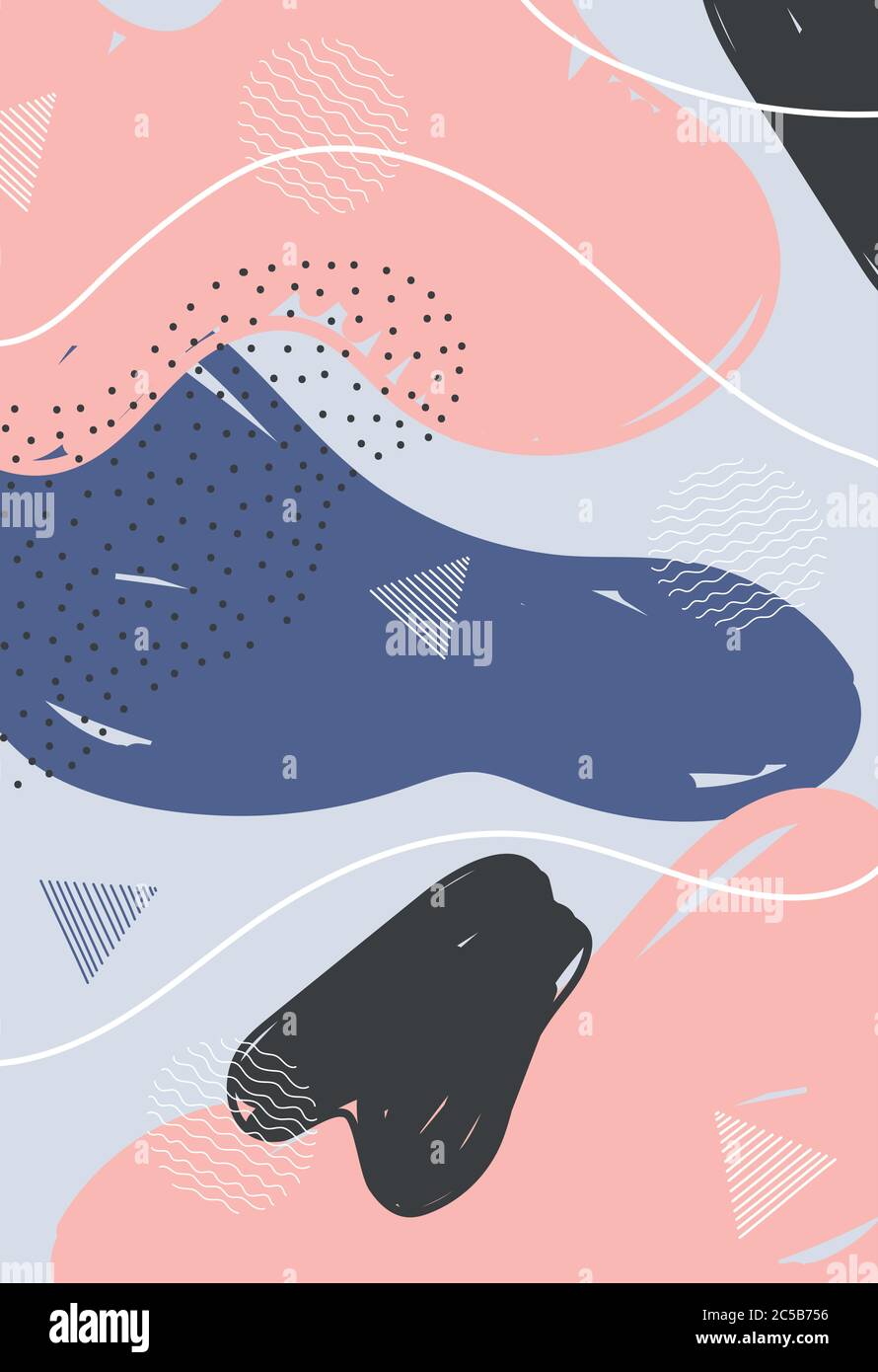 memphis style abstract decoration texture with spots vector ...