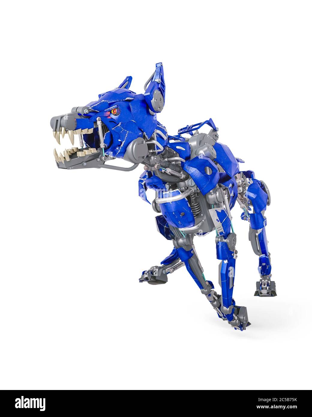 cyber security dog in action in white background, 3d illustration Stock ...