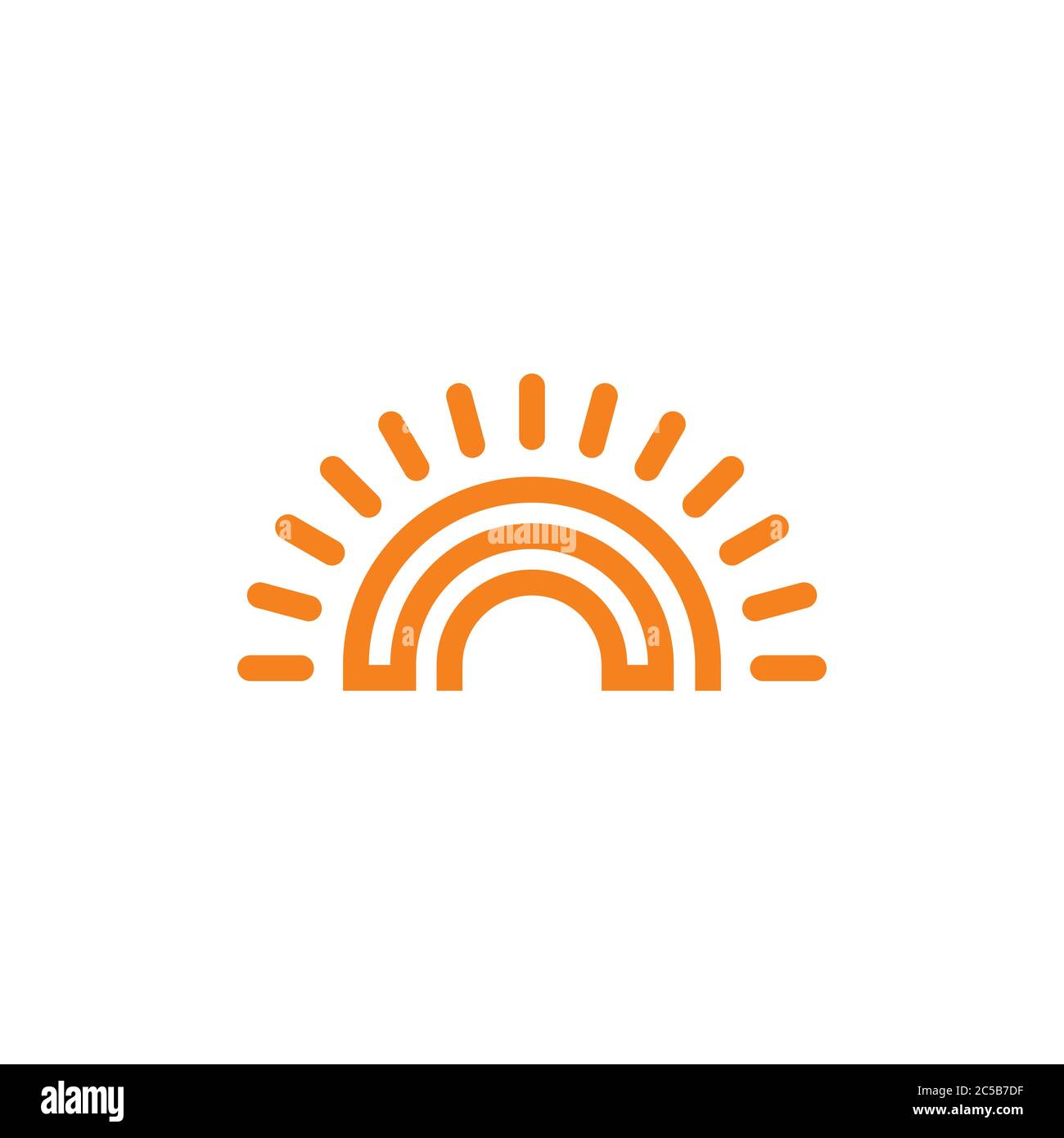 sun rays stripes geometric line logo vector Stock Vector Image & Art ...