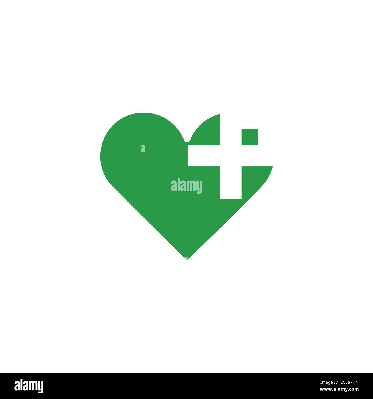 love healthy plus medical negative space design symbol logo vector ...