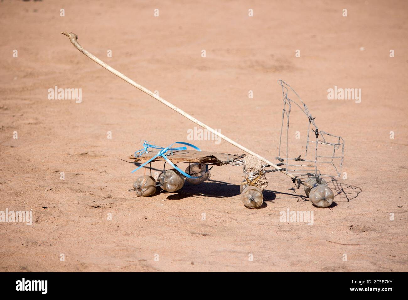 African children's toy car truck, made of wire and recycled plastic ...