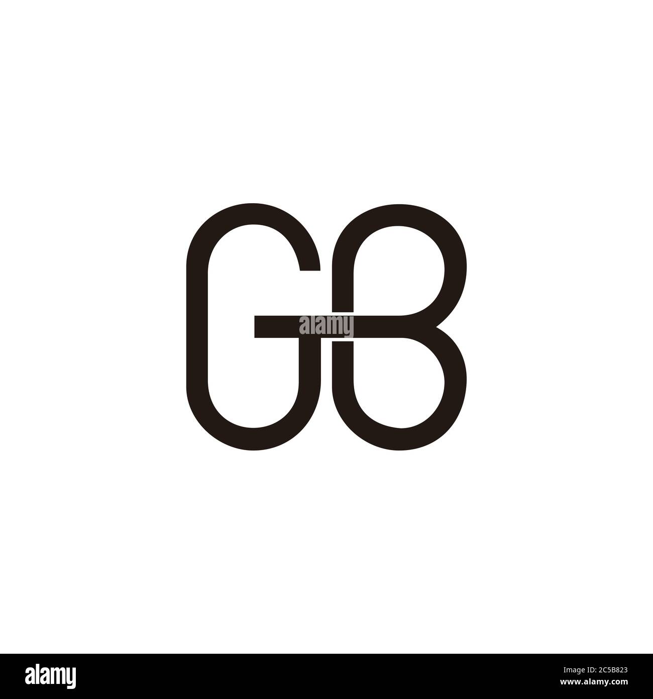 letter gb linked curves geometric design symbol vector Stock Vector ...