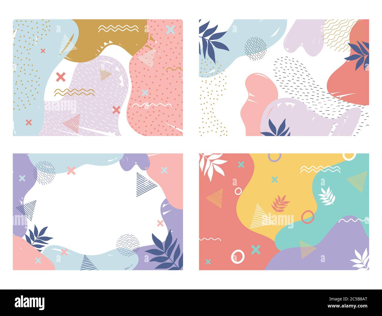 memphis style abstract decoration color stains brochure or covers ...