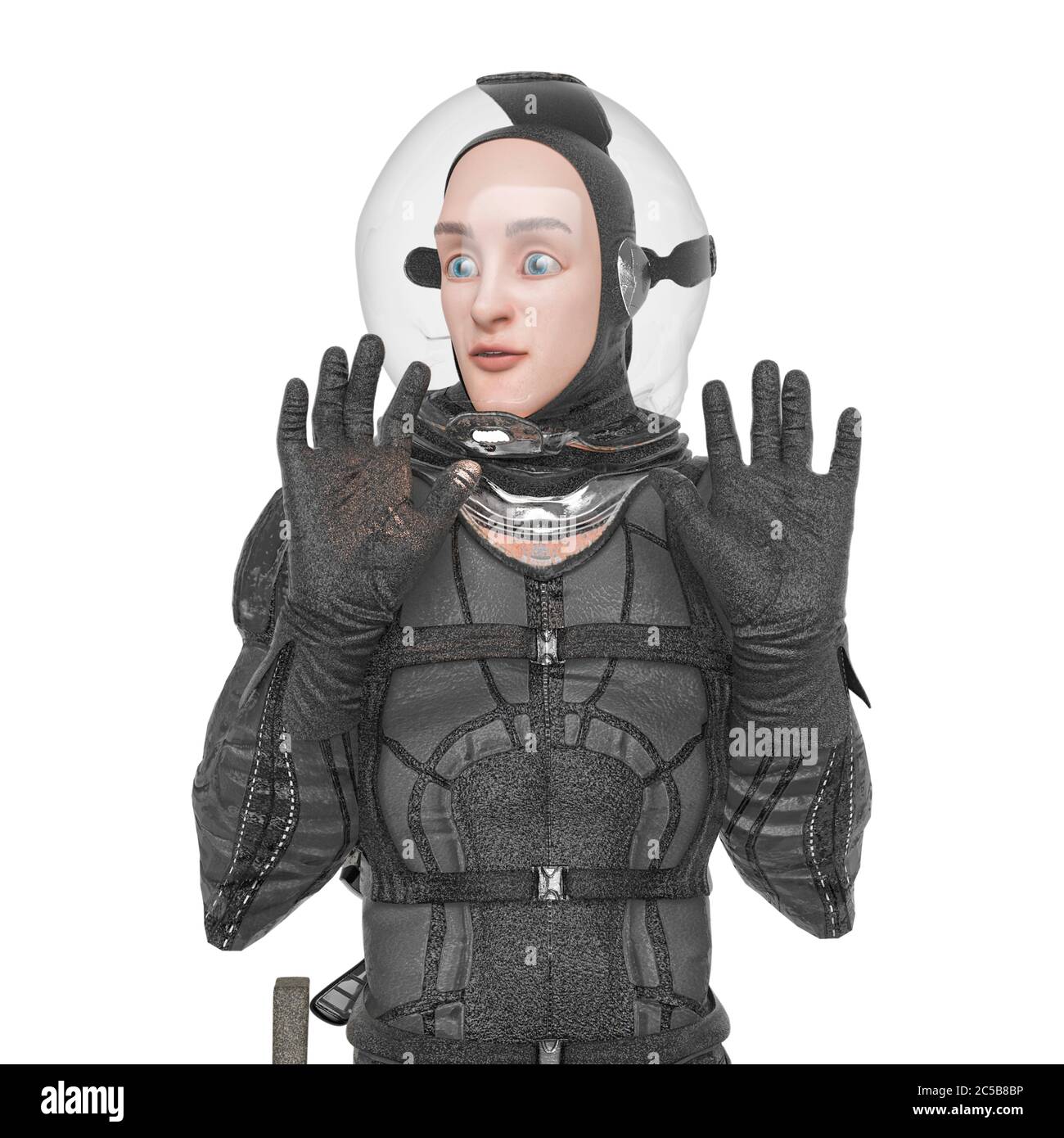 retro space astronaut is doing a badass meme pose, 3d illustration ...